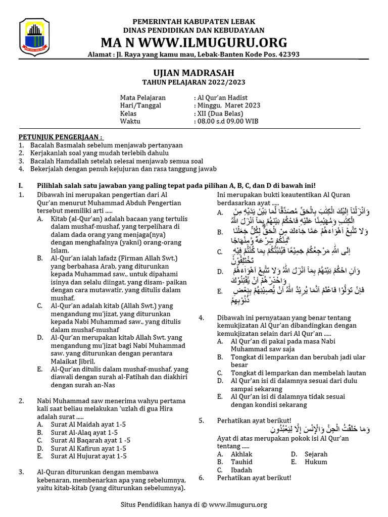 UM Qurdis XII | PDF | Agama & Spiritualitas