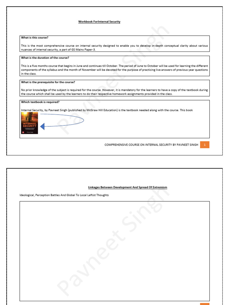 Internal Security Workbook | PDF