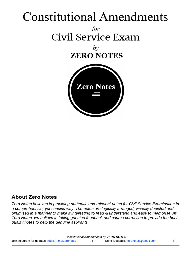 Constitutional Amendments by ZERO NOTES | PDF | Justice | Crime & Violence