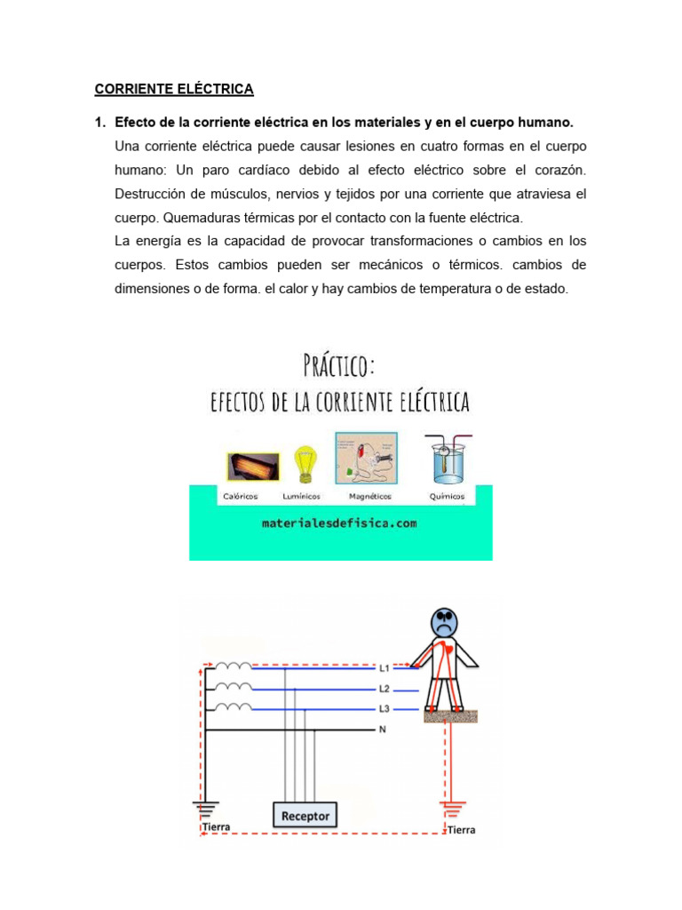 Efectos y Seguridad de la Corriente Eléctrica | PDF | Ingenieria ...