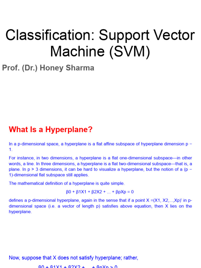 Support Vector Machine (SVM) | PDF | Support Vector Machine | Dimension