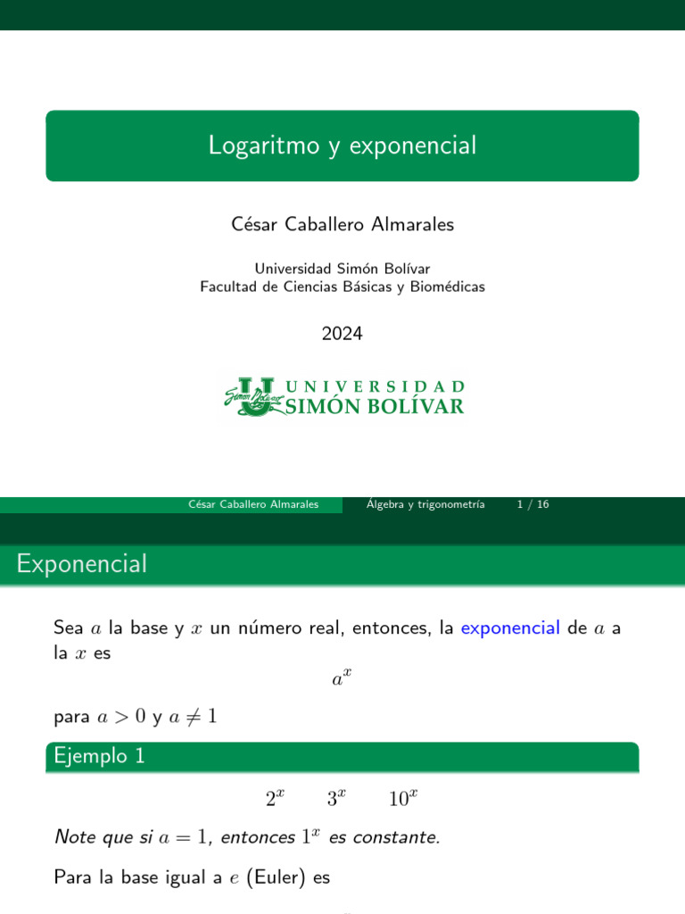 Logaritmos y Exponenciales Básicos | PDF | Logaritmo | Exponenciación