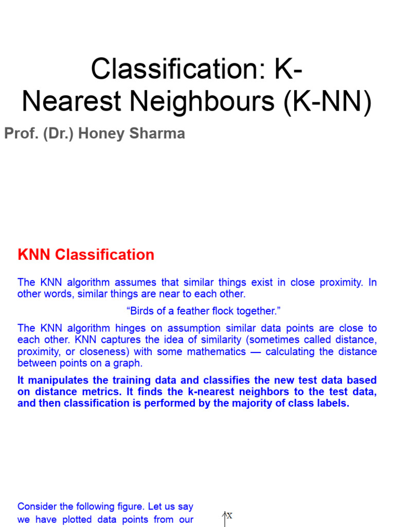K - Nearest Neighbours (K-NN) Algorithm | PDF | Artificial Intelligence | Intelligence (AI ...