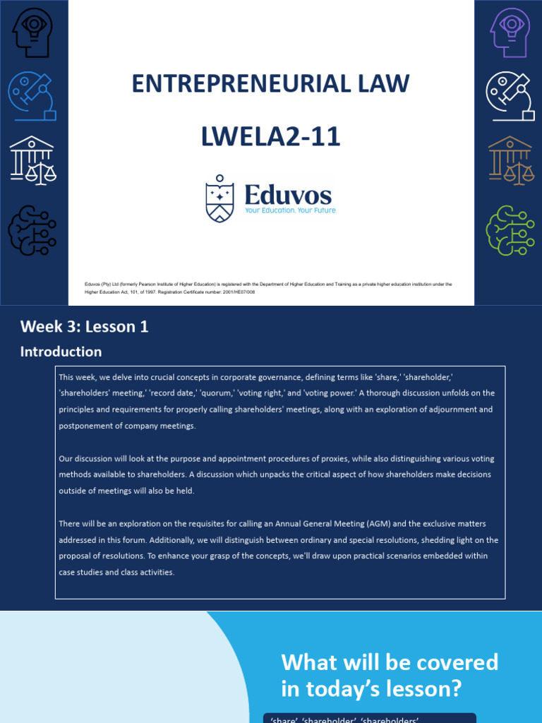 Week 3 Slides | PDF | Proxy Voting | Board Of Directors