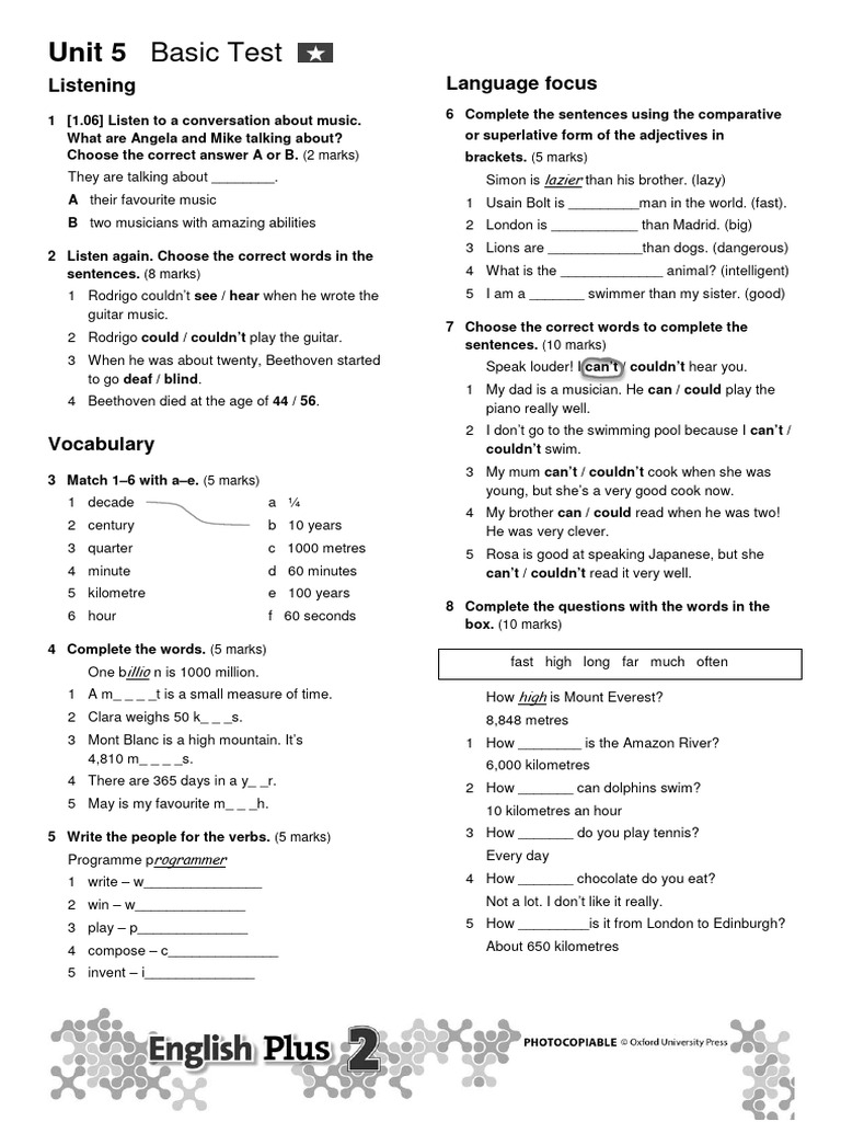 Unit 5 Basic Test | PDF | J. K. Rowling | Linguistics Unit 5 Basic Test | PDF | J. K. Rowling | Linguistics
