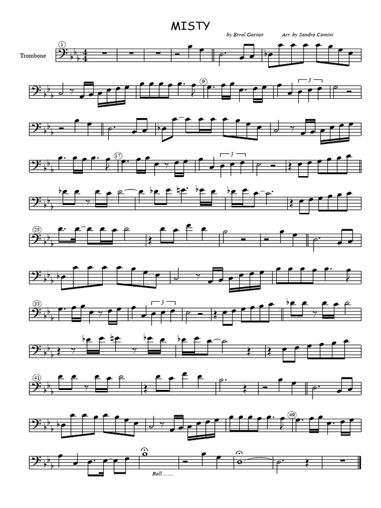 Partitura de Trombone: Misty | PDF