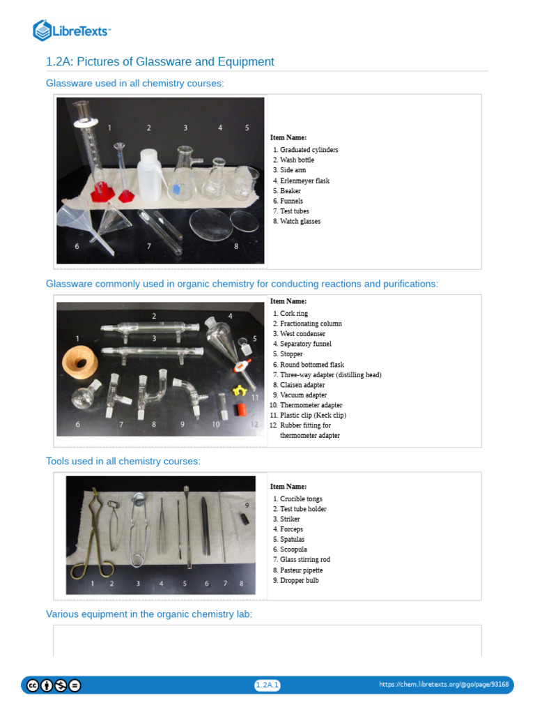1.2A Pictures of Glassware and Equipment | PDF | Laboratory Equipment ...