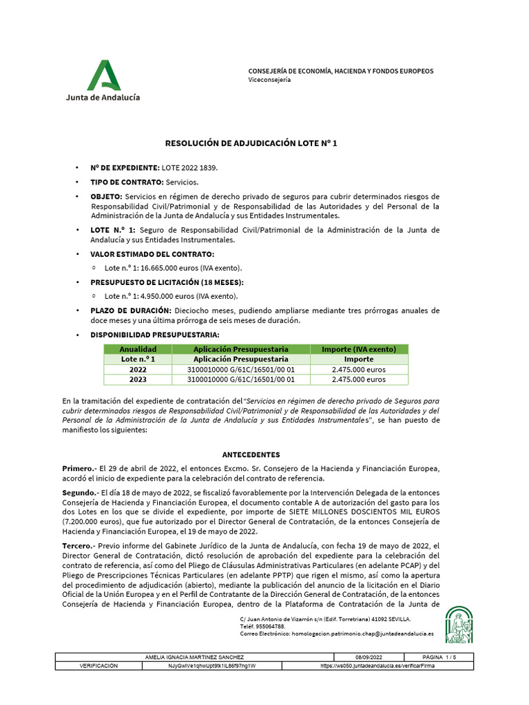 Resolución de Adjudicación | PDF | Reaseguro | Seguro