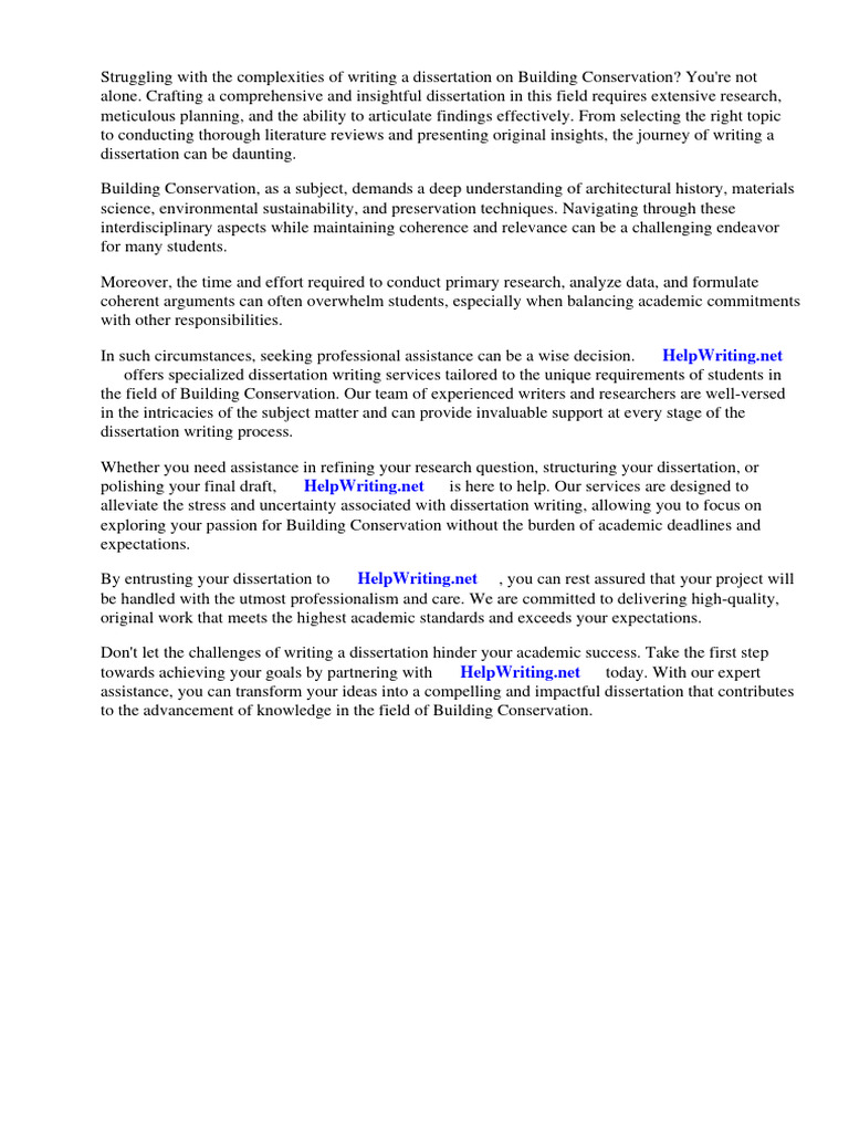 Dissertation Topics Building Conservation | PDF | Thesis