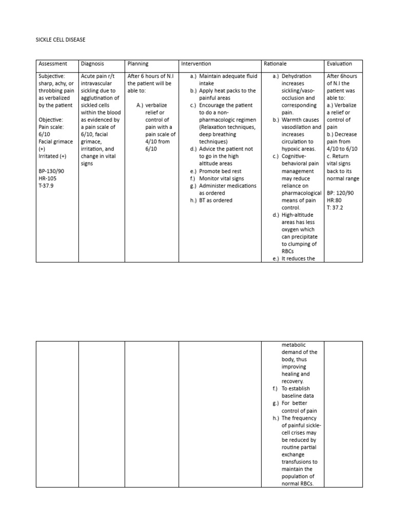 Sickle Cell Disease | PDF | Clinical Medicine | Diseases And Disorders