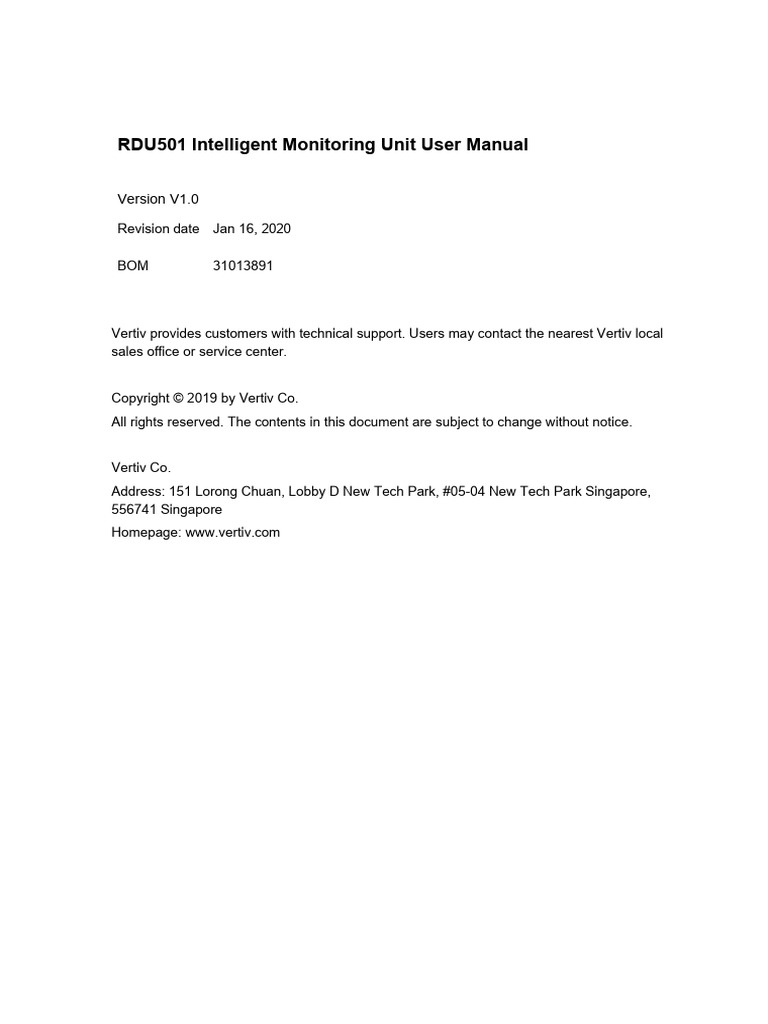 Liebert Rdu501 User Manual | PDF | Computer Networking | Computer Science