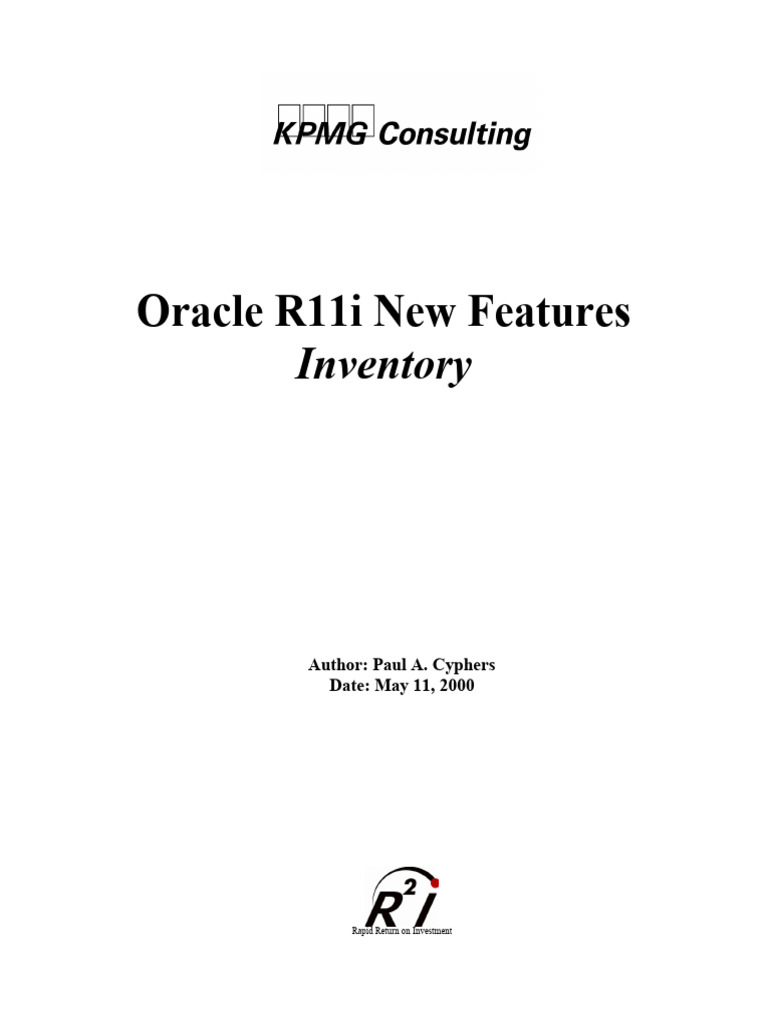 INV R2i Oracle R11i New Features | PDF | Computing | Computer Science