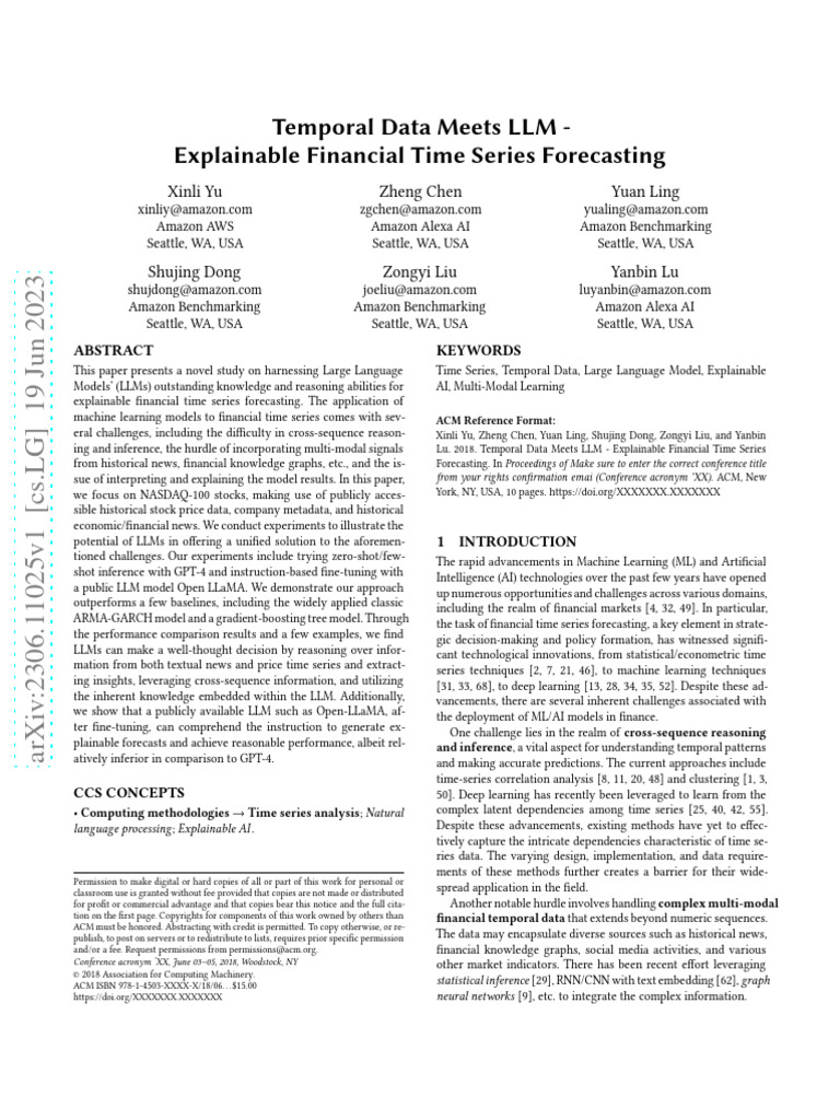 LLM Explainable Financial Forecasting | PDF | Time Series | Machine ...