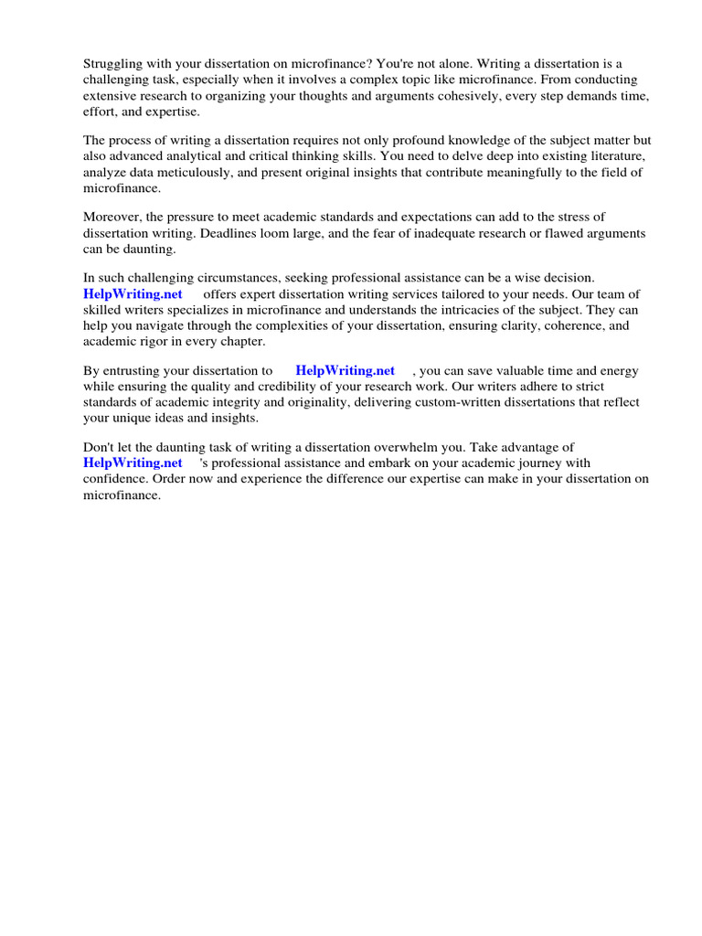 Dissertation Microfinance | PDF | Microfinance | Economies