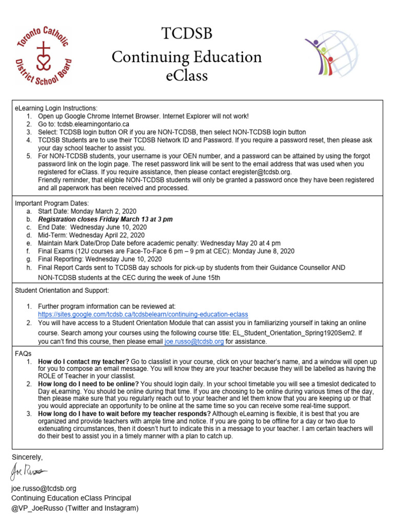 eClass Program Information and Login Instructions (6) | PDF | Internet | Computing