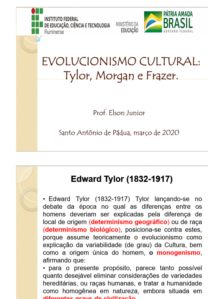 Evolucionismo Cultural: Tylor, Morgan e Frazer | PDF | Antropologia ...