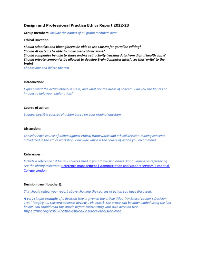 Ethics Report Template(1) | PDF