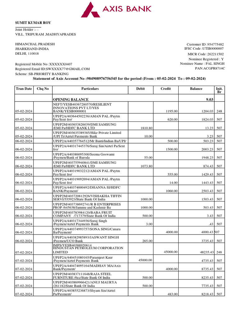 Account STMT XXXXXXX095689 | Download Free PDF | Banks | Cheque