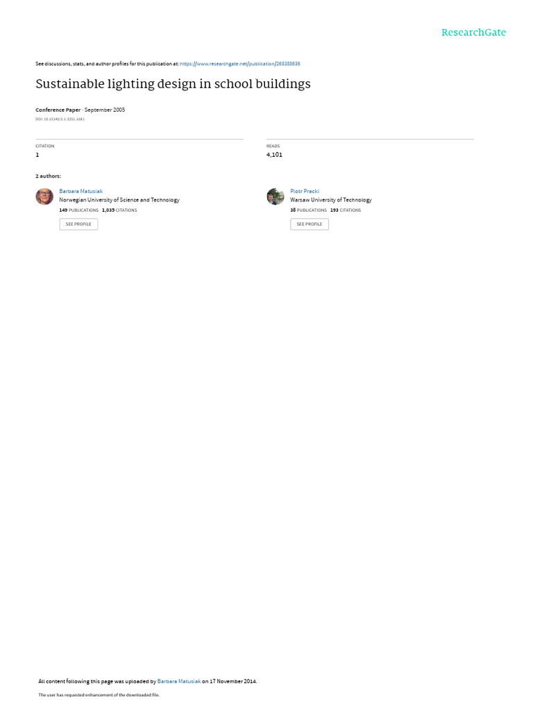 Sustainable Lighting School | PDF | Lighting | Window