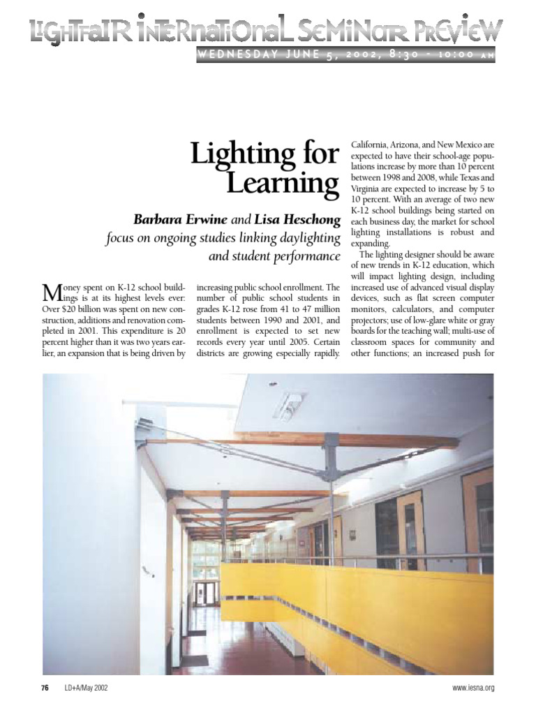 Lighting For Learning | PDF | Lighting | Window