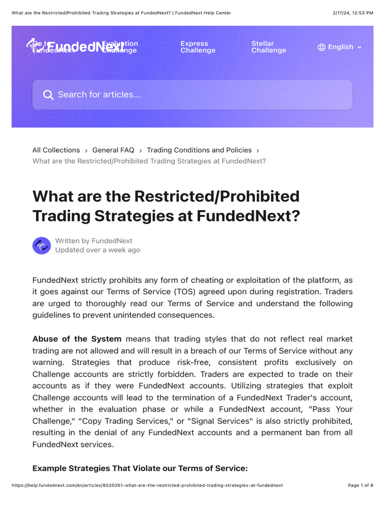 What Are The Restricted:Prohibited Trading Strategies at FundedNext ...