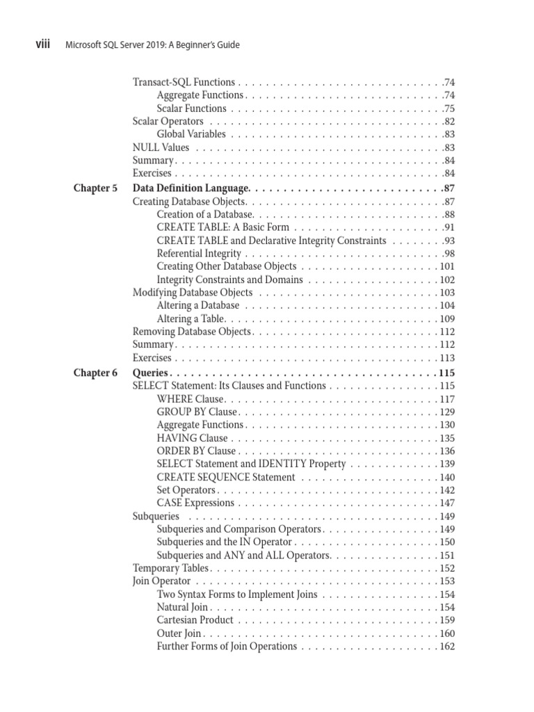 SQL Server 2019 Beginner Guide | PDF | Variable (Computer Science) | Data