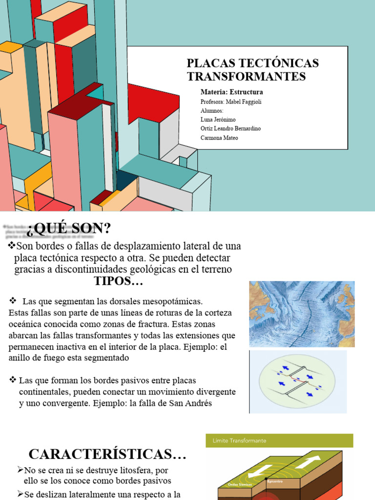 Placas Tectónicas Transformantes | PDF | Falla (geología) | Placas ...