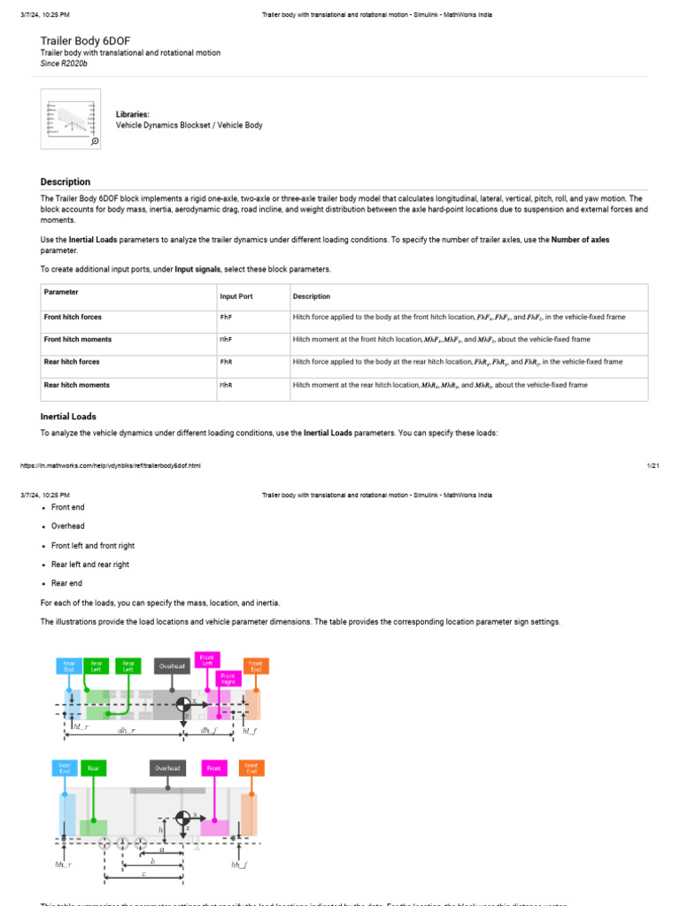 Trailer Body With Translational and Rotational Motion | PDF | Trailer ...