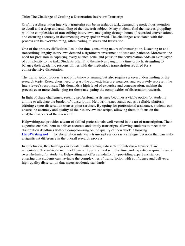 Dissertation Interview Transcript | PDF | World Wide Web | Internet & Web