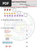 Cbse Class 1 Maths Question Paper FA 1 | PDF