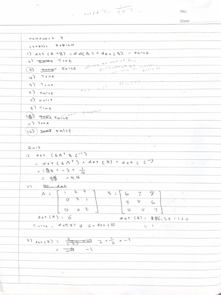 Quah Wen CH'NG 0359647 Linear Algebra Homework 3 | PDF