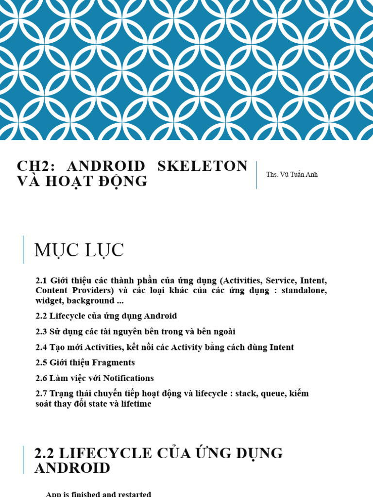 LT Ch2 Android Skeleton Và Ho T Đ NG (TT) P2 | PDF