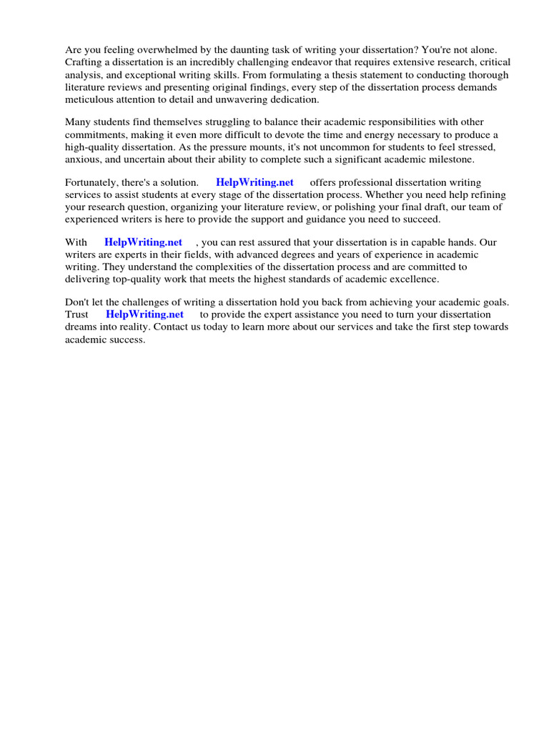 Dissertation Writing Help Services | PDF | Thesis | Plagiarism