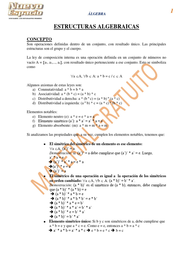 Conceptos Básicos de Algebra | PDF | Espacio vectorial | Grupo (Matemáticas)