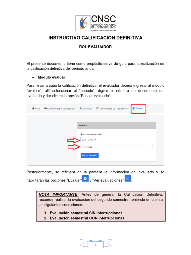Instructivo Actualizaciones EDL-APP No 8 Calificación Definitiva | PDF