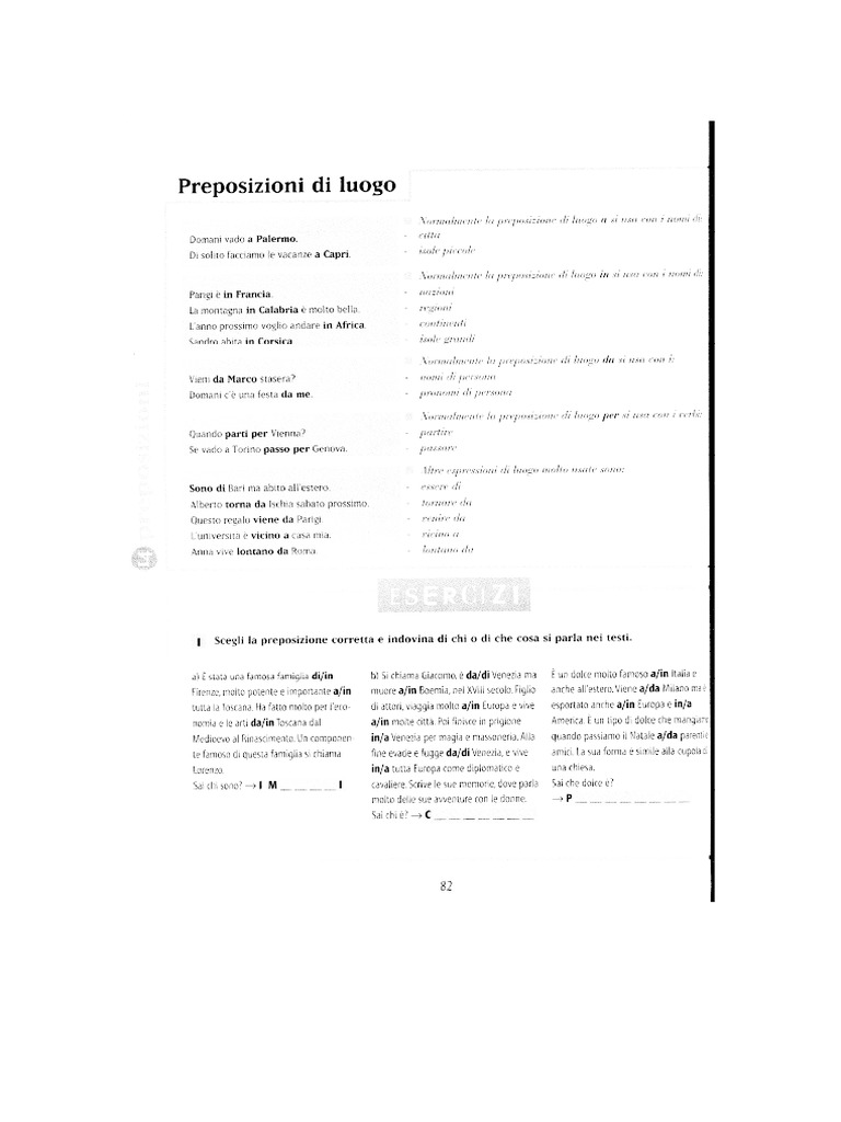 Preposizioni | PDF
