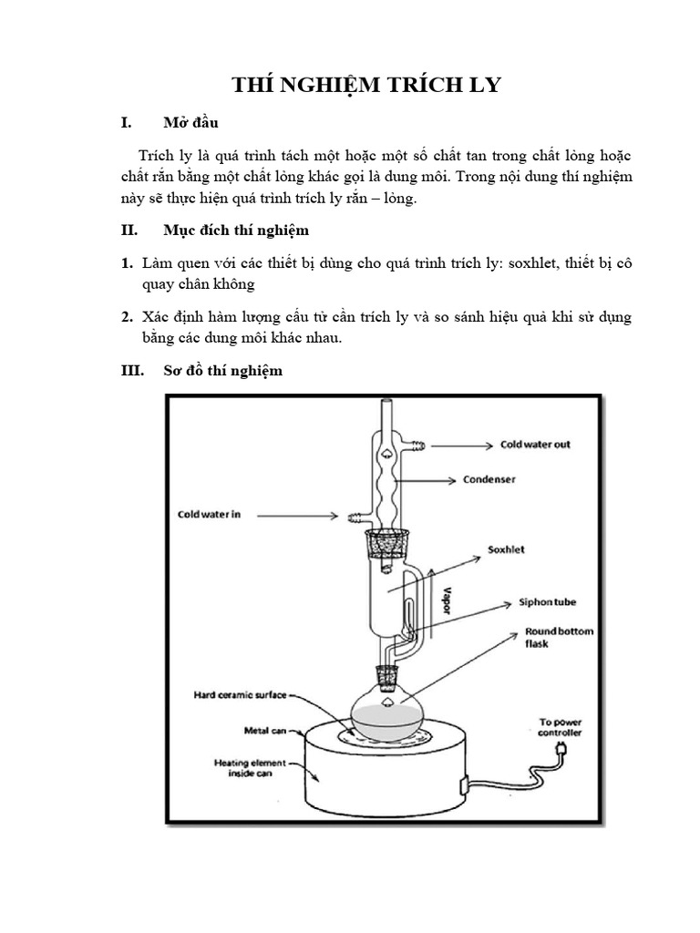 Thí nghiệm trích ly | PDF