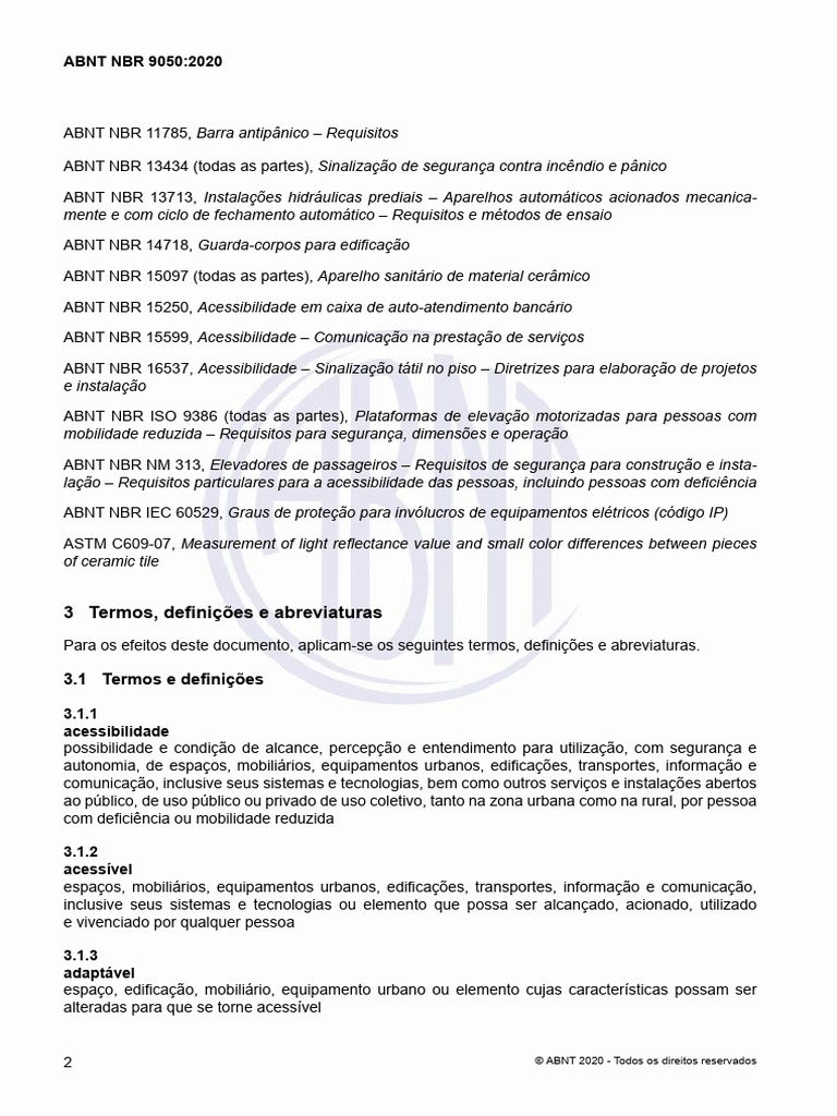 NBR 9050 | PDF | Acessibilidade | Deficiência