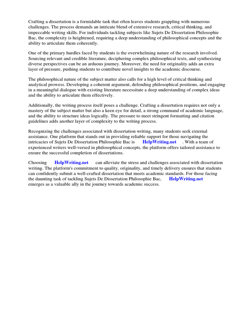 Sujets de Dissertation Philosophie Bac | PDF | Critical Thinking | Thesis