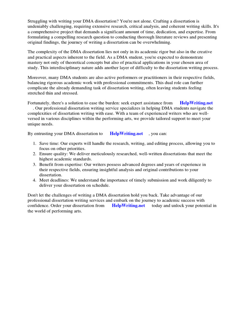 Dma Dissertation | PDF | Thesis