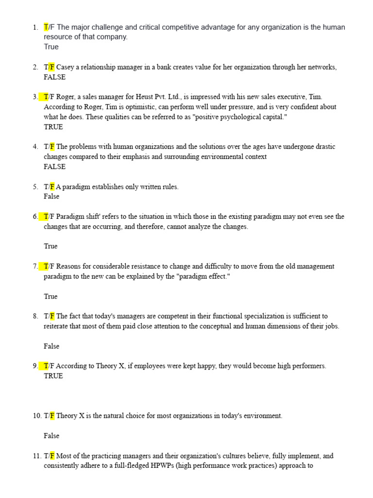 Human Resource Management Insights | PDF | Leadership | Paradigm