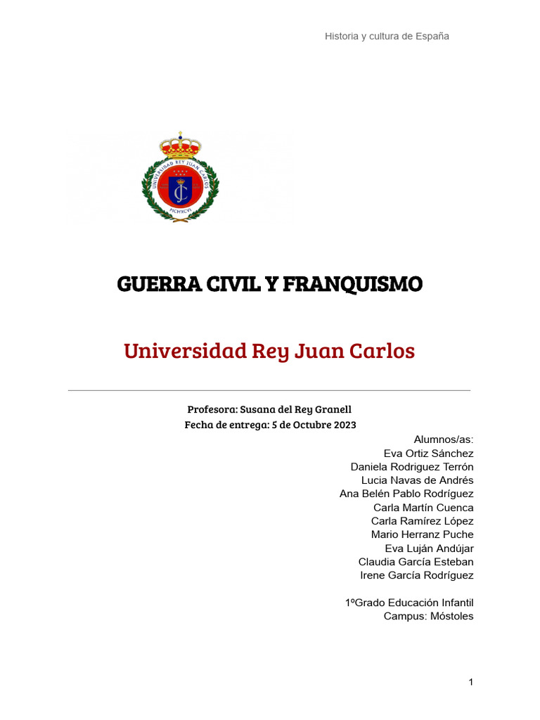 Guerra Civil y Franquismo | Descargar gratis PDF | Francisco franco ...
