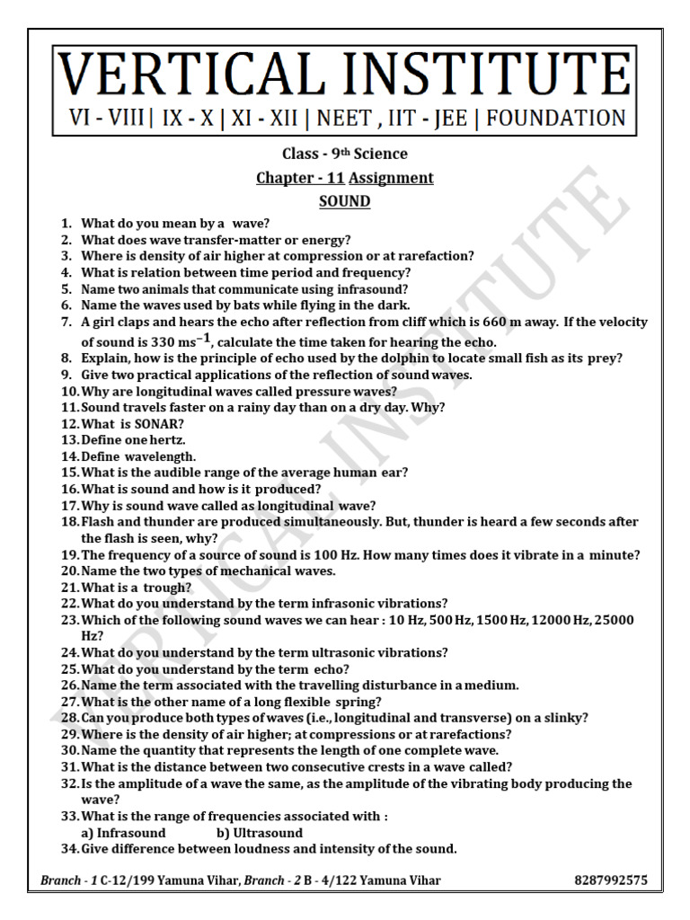 Class IX Sci CH - 11 VI | PDF | Sound | Waves