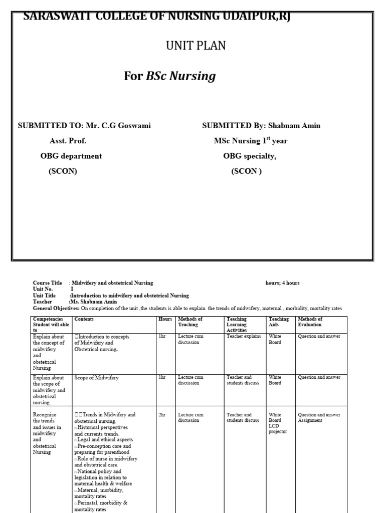 Midwifery and Obstetrical Nursing Plan | PDF | Childbirth | Obstetrics
