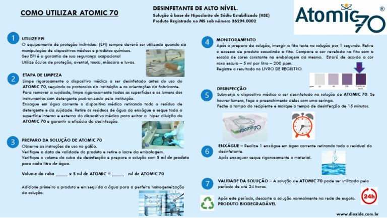 Utilização Atomic 70 | PDF | Desinfetante
