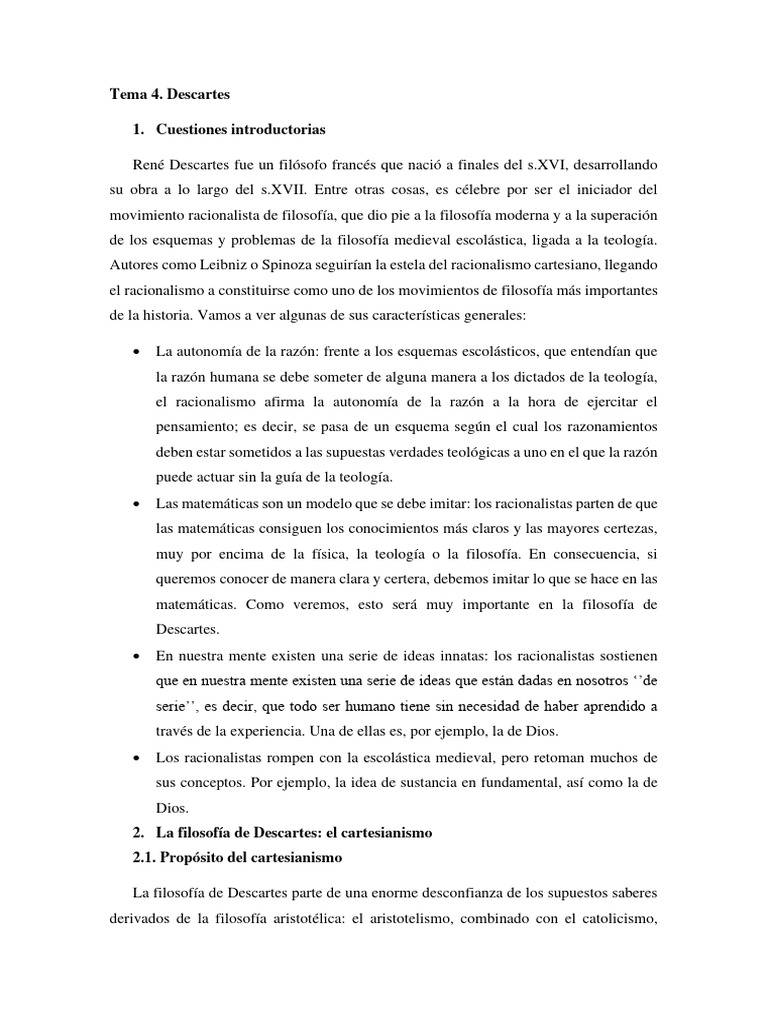 El Método Cartesiano de Descartes | PDF | René Descartes | Teoría de ...