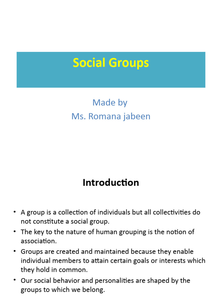 Social Groups | PDF | Social Group | Social Psychology