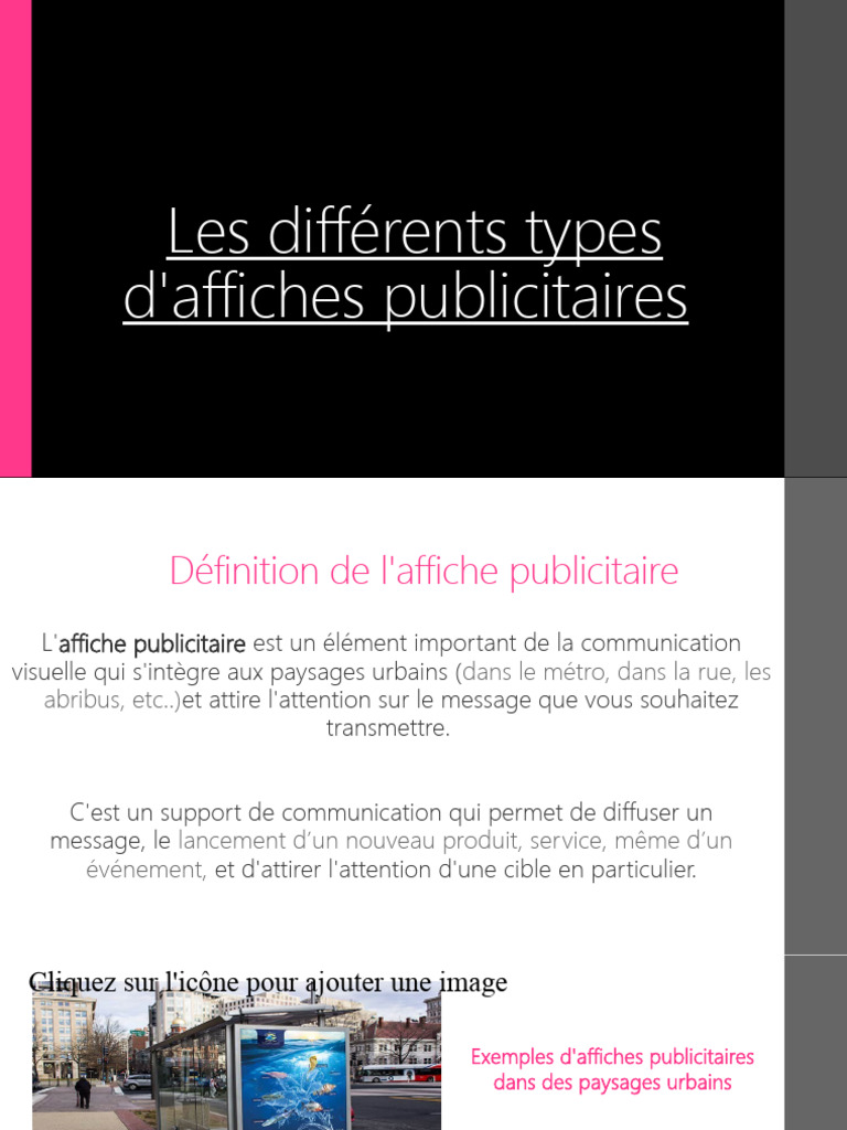 Présentation Affiches Pub | PDF | Publicité | Affiche
