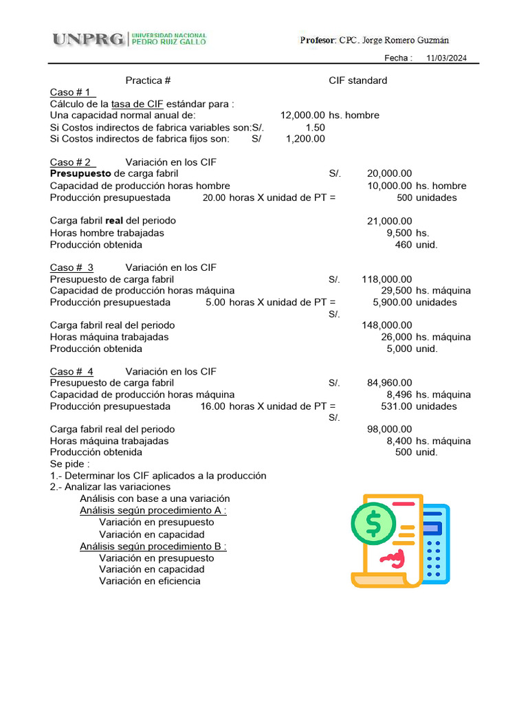 Análisis de Variaciones en CIF | PDF | Presupuesto