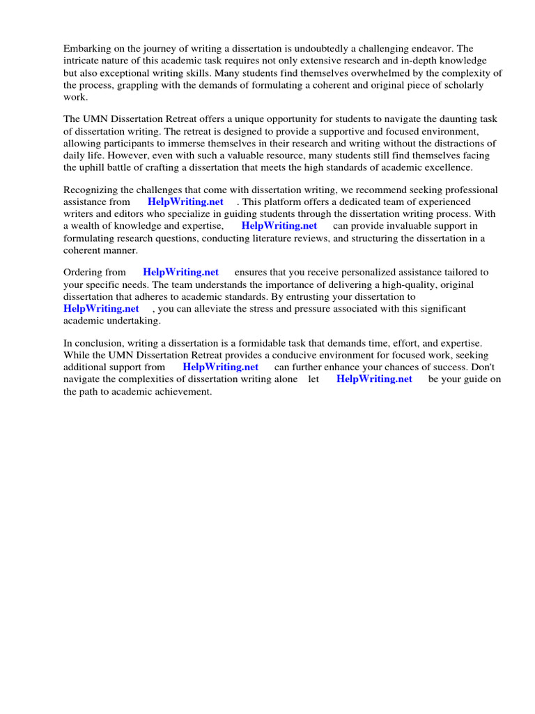 Umn Dissertation Retreat | PDF | Thesis | Goal Setting